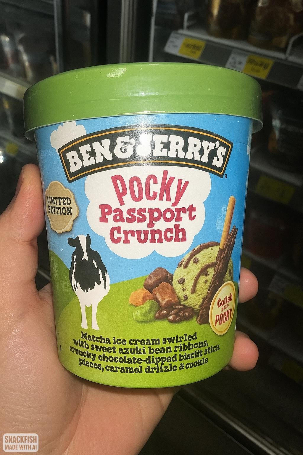 Ben & Jerry's Pocky Passport Crunch review, matcha azuki