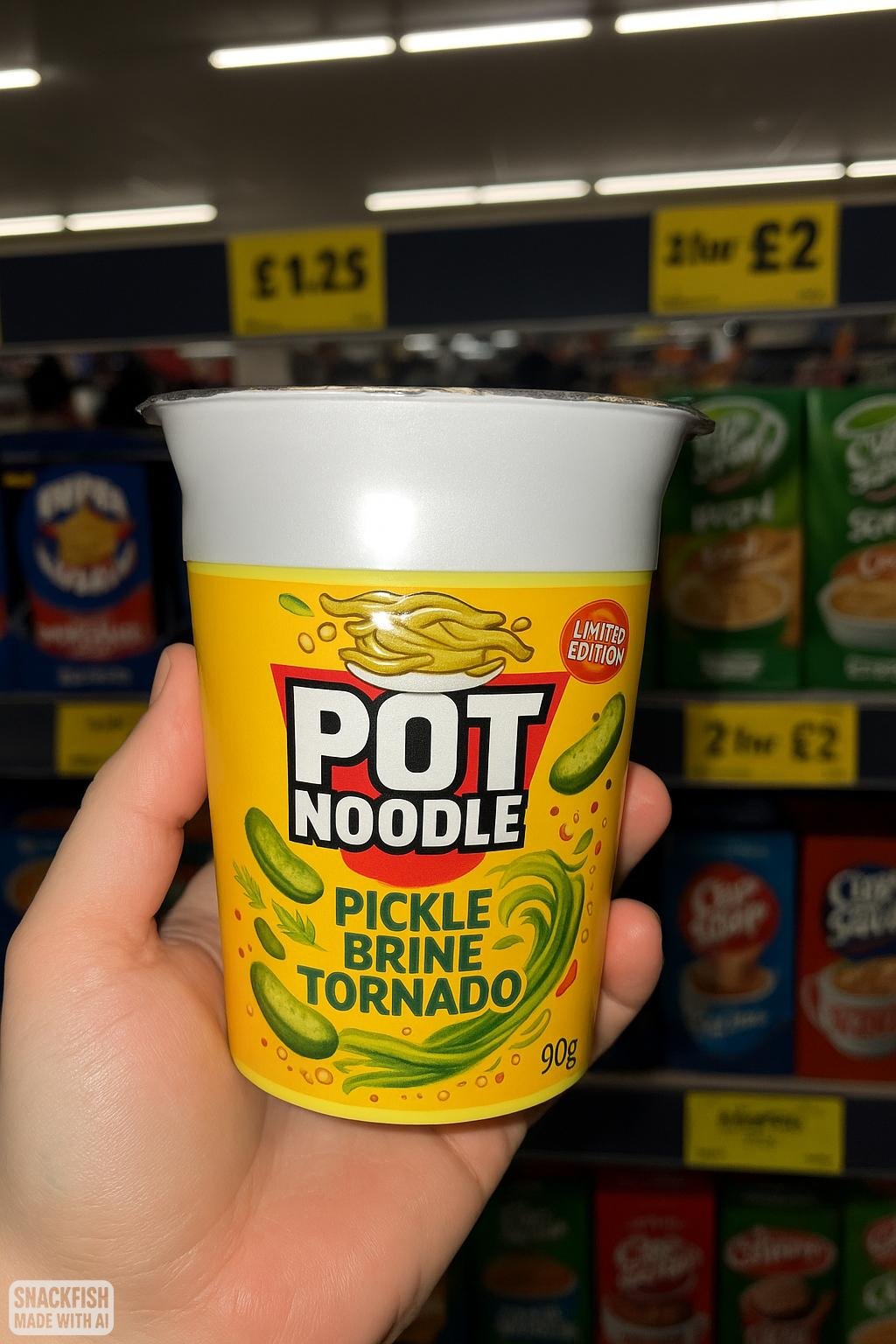 Pot Noodle Pickle Brine Tornado: Tangy Limited Edition