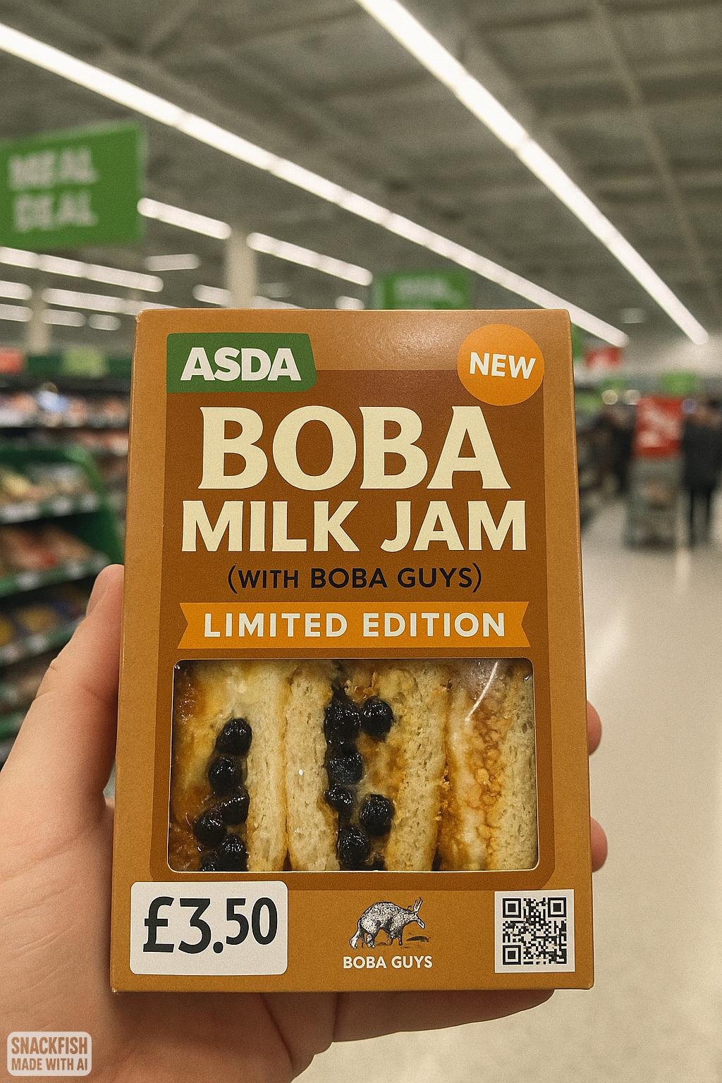 Boba Milk Jam sandwich — brioche, boba and caramel
